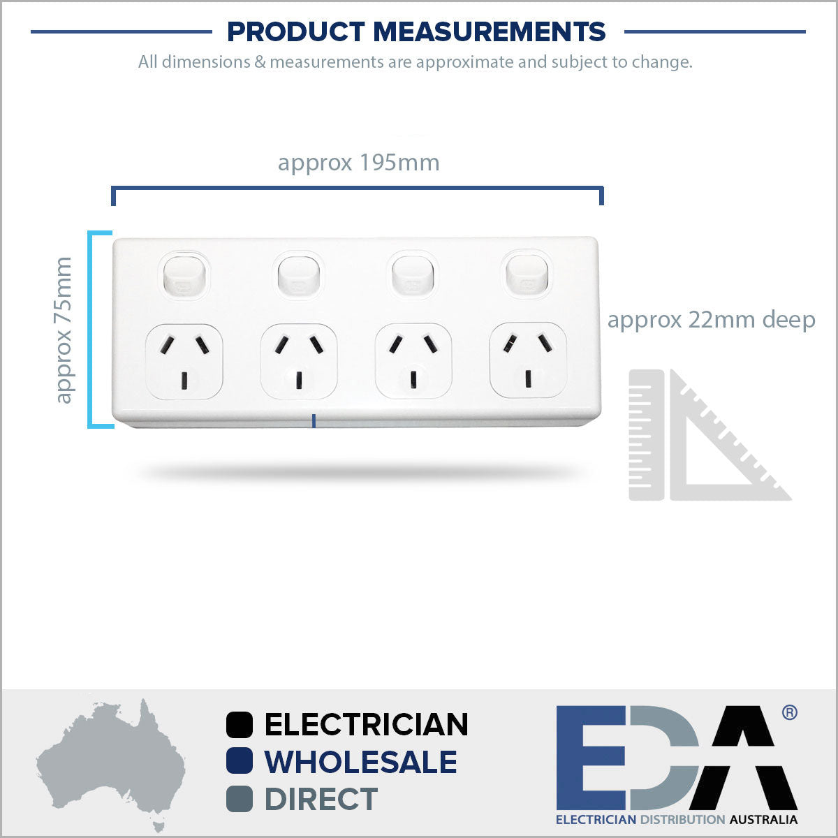 4 Gang GPO Power Point Quad Socket Outlet – EDA Online