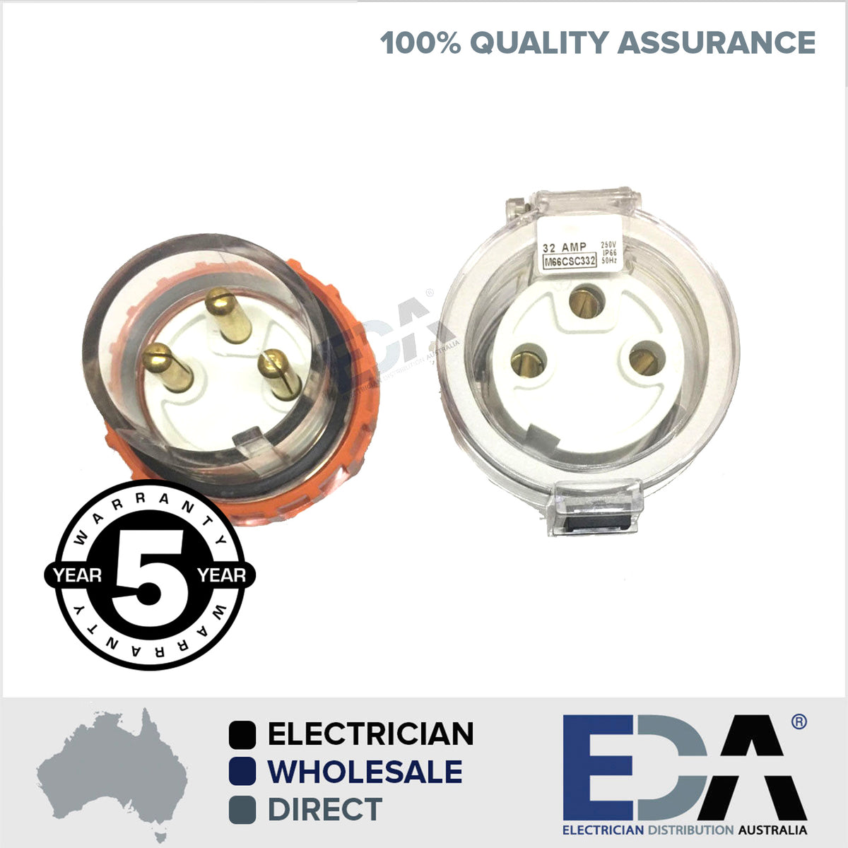 3 pin round PLUG & EXTENSION 240V 32A Amp IP66 Weatherproof 1 of e ...