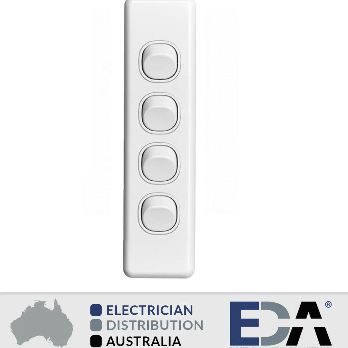 4 Gang Architrave Light Switch Quad White Electrical Narrow Arc Slim A ...