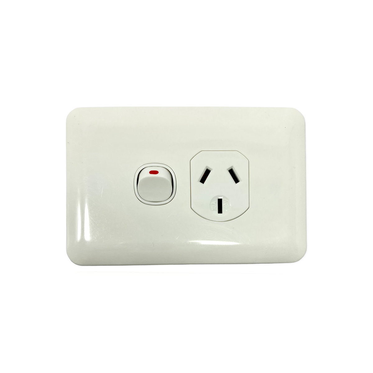 Slim Wafer Single Power Point Outlet Switch GPO White Slimline Electri ...
